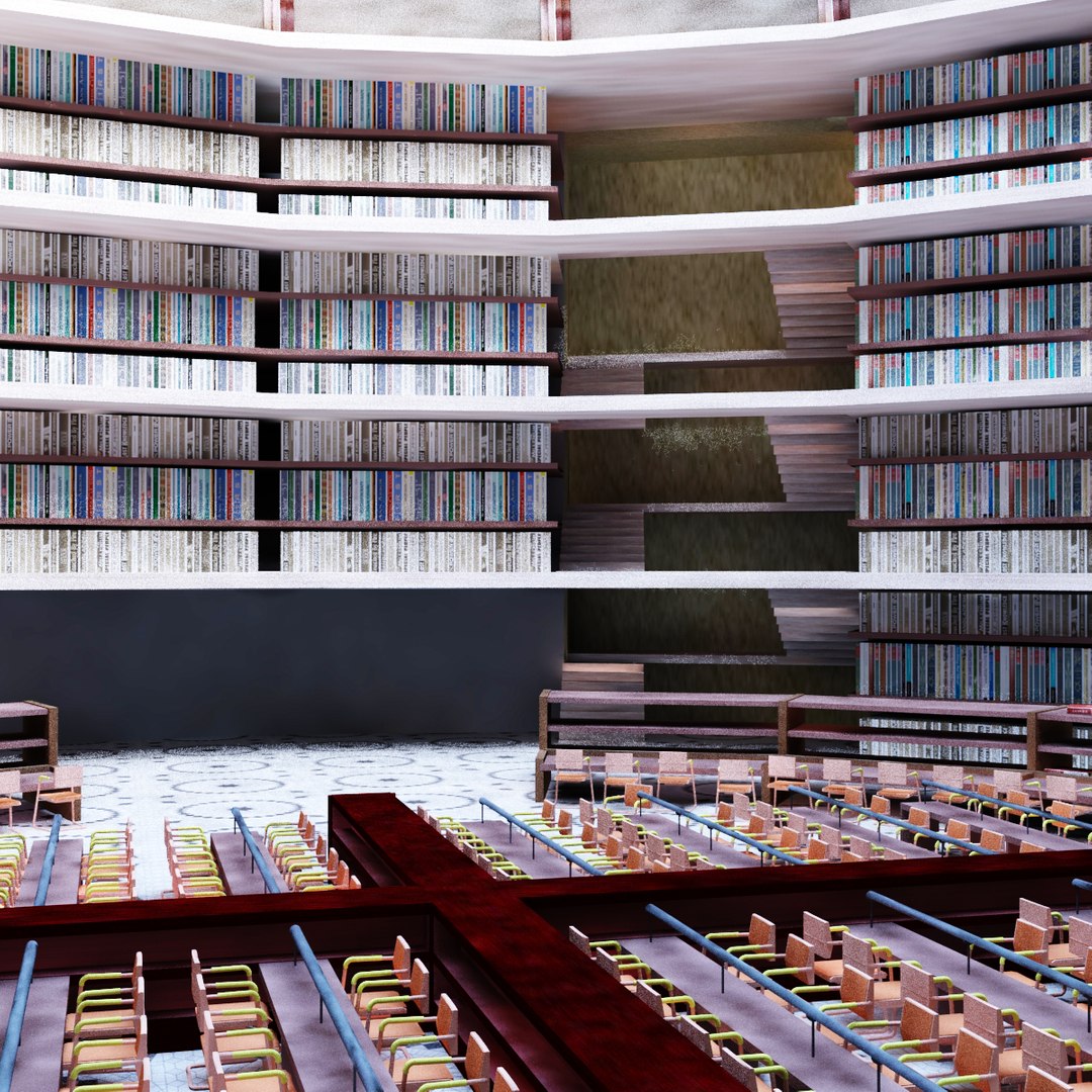 Library 3D Model - TurboSquid 1425801