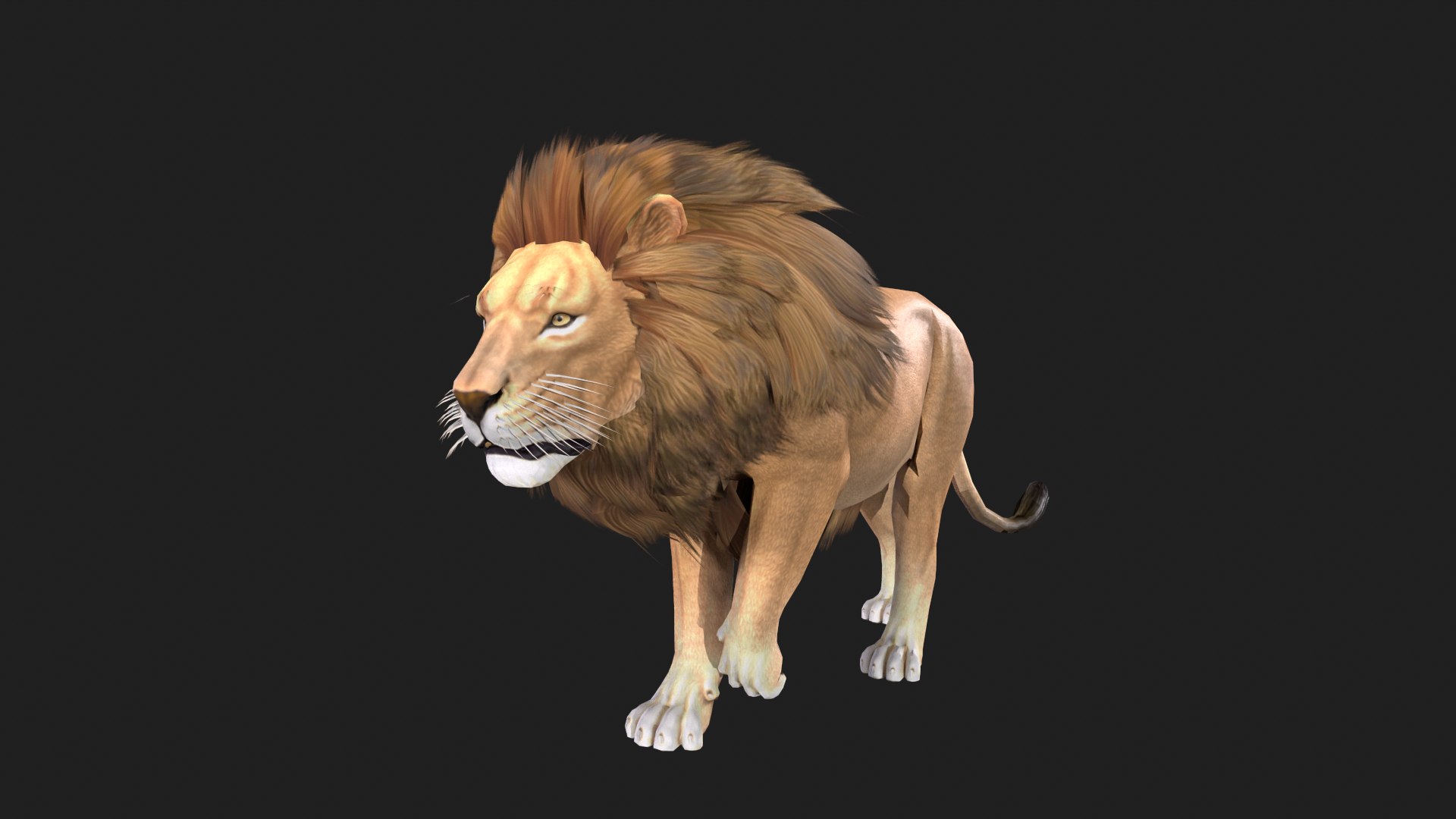 3D Realistic Lion Rigged And Animated For VR AR Games Low-poly 3D Model ...
