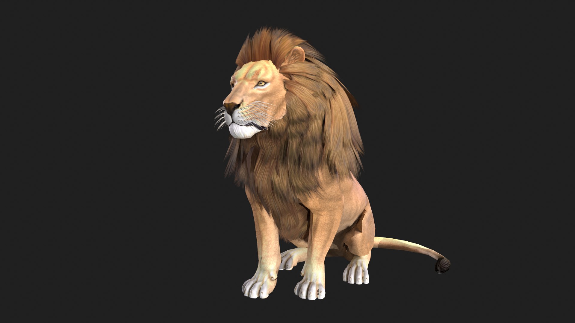 3D Realistic Lion Rigged And Animated For VR AR Games Low-poly 3D Model ...
