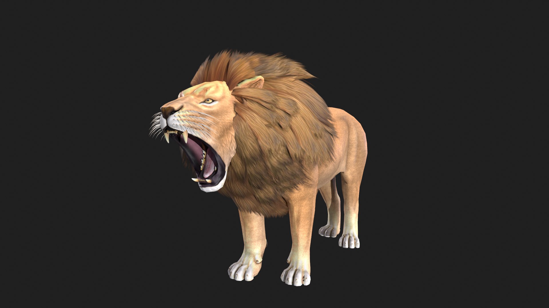 3D Realistic Lion Rigged And Animated For VR AR Games Low-poly 3D Model ...