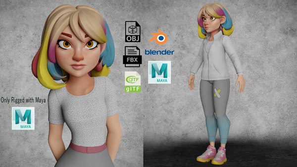 modelo 3d Lois dibujos animados chica maya rig - TurboSquid 2155642