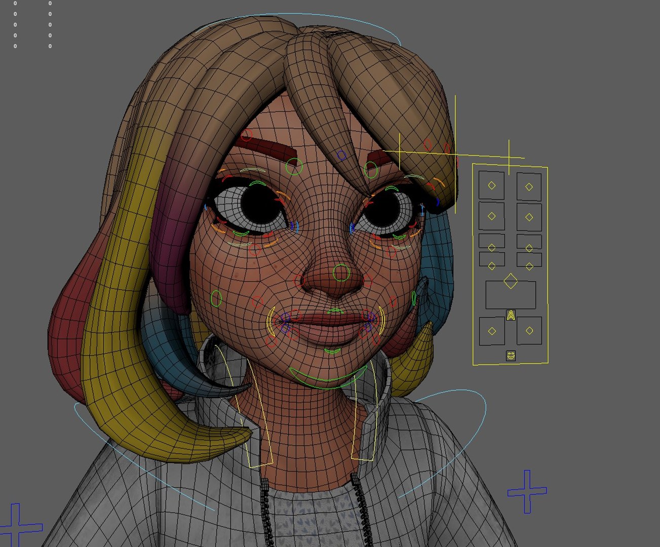 Lois Cartoon Girl Maya Rig 3D model - TurboSquid 2155642