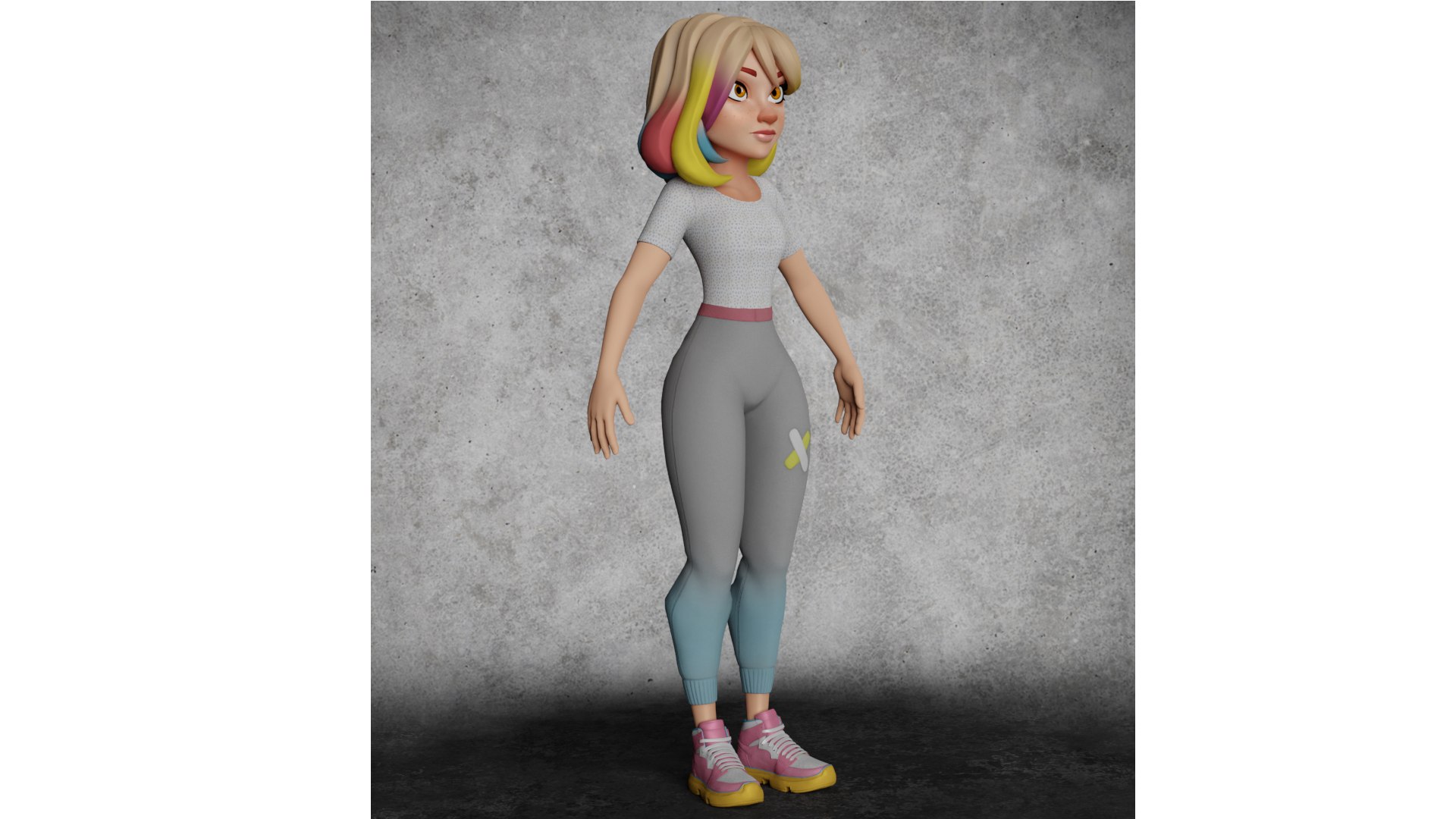 Lois Cartoon Girl Maya Rig 3D Model - TurboSquid 2155642