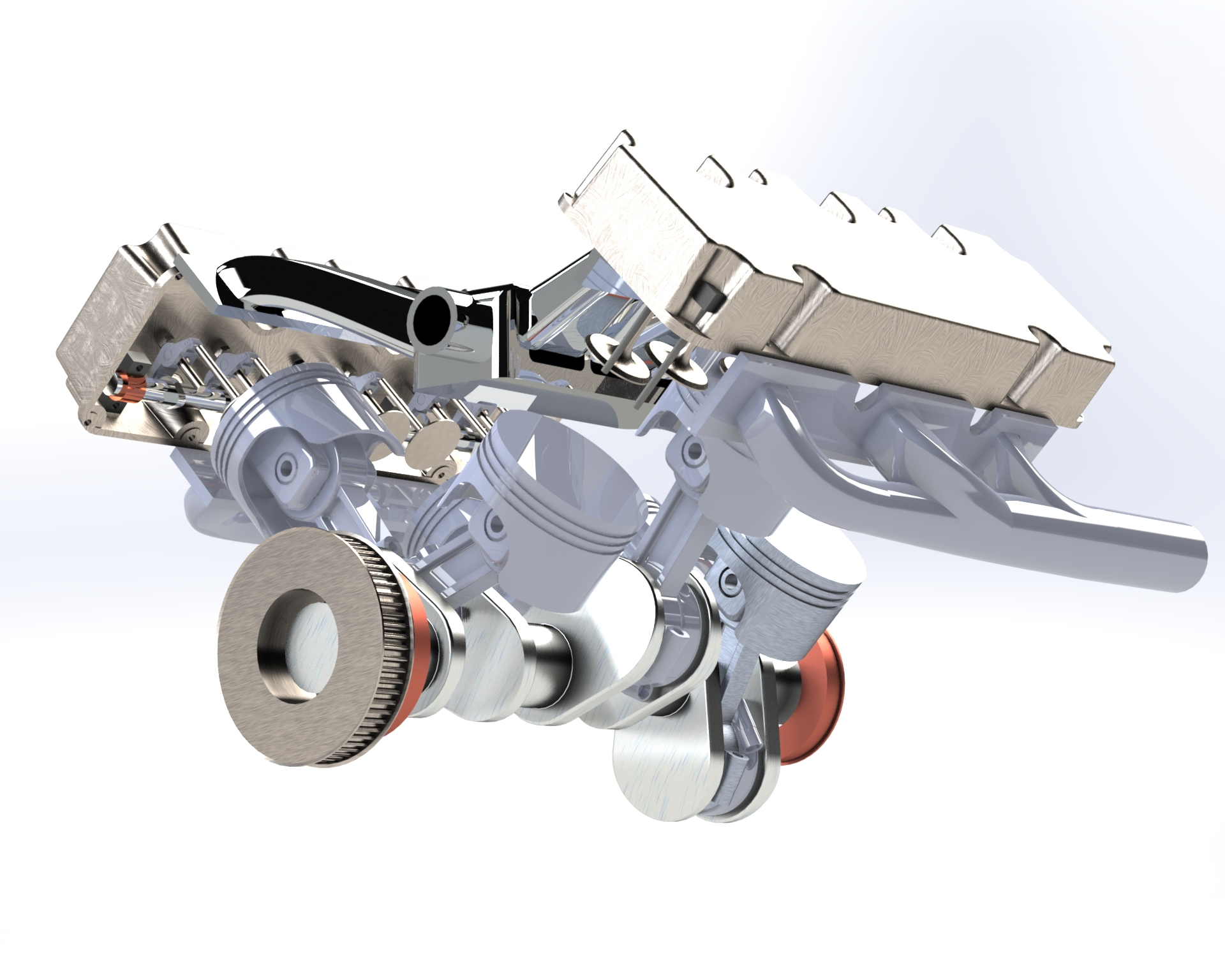 3D v6 engine assembled - TurboSquid 1658293