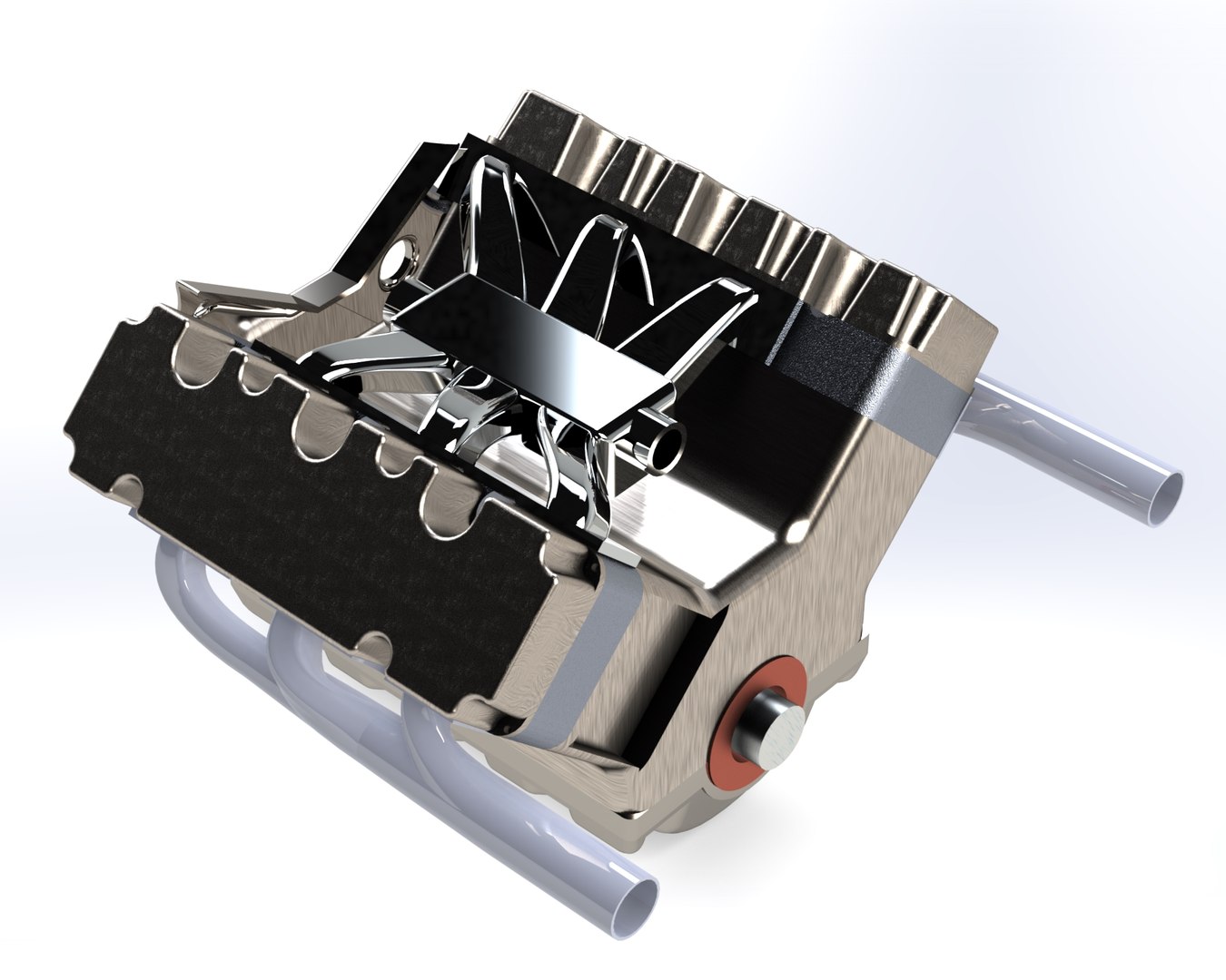 V6 engine assembled model - TurboSquid 1658296