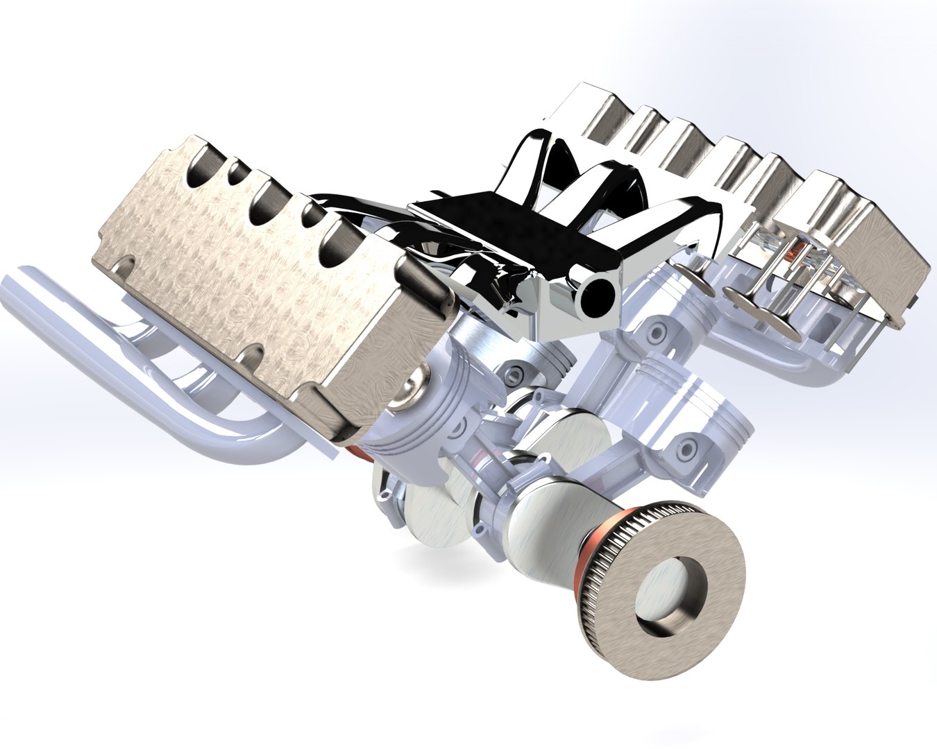 V6 engine assembled model - TurboSquid 1658296