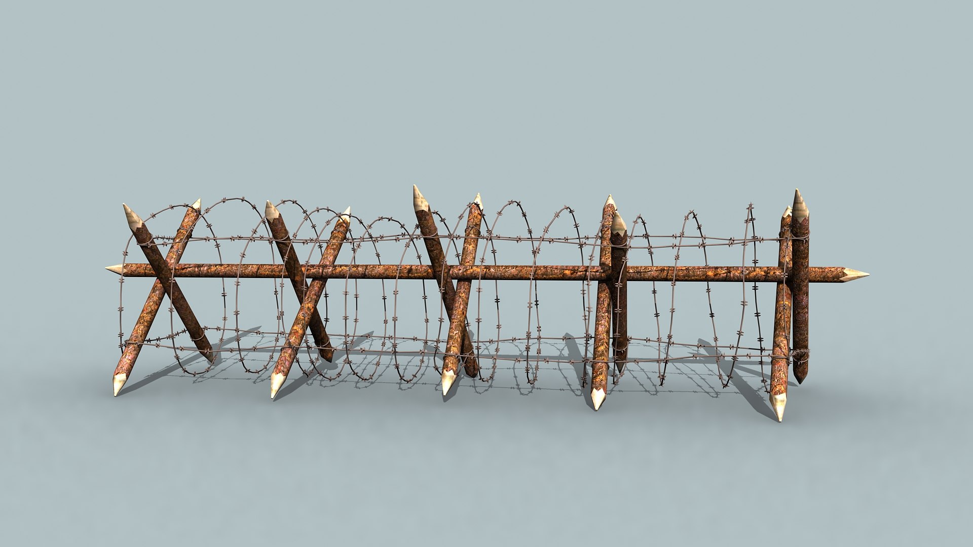 3d Model Barbed Wire Barriers