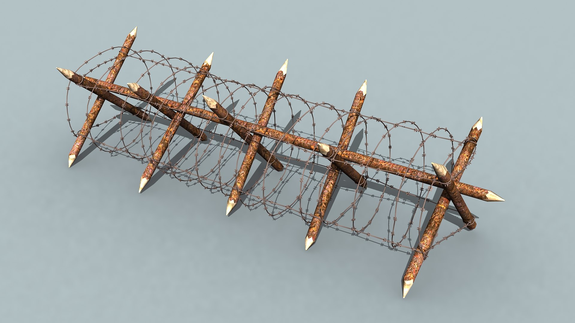 3d Model Barbed Wire Barriers