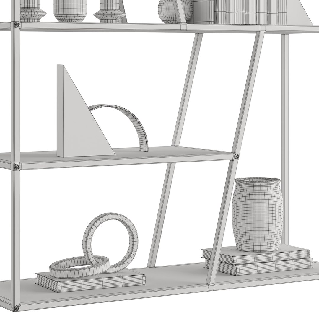 3D Black Shelving Unit Model - TurboSquid 2510372