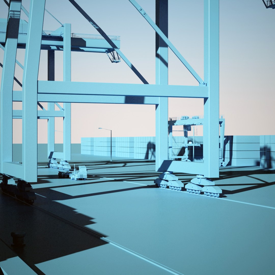 3d Container Terminal Scene