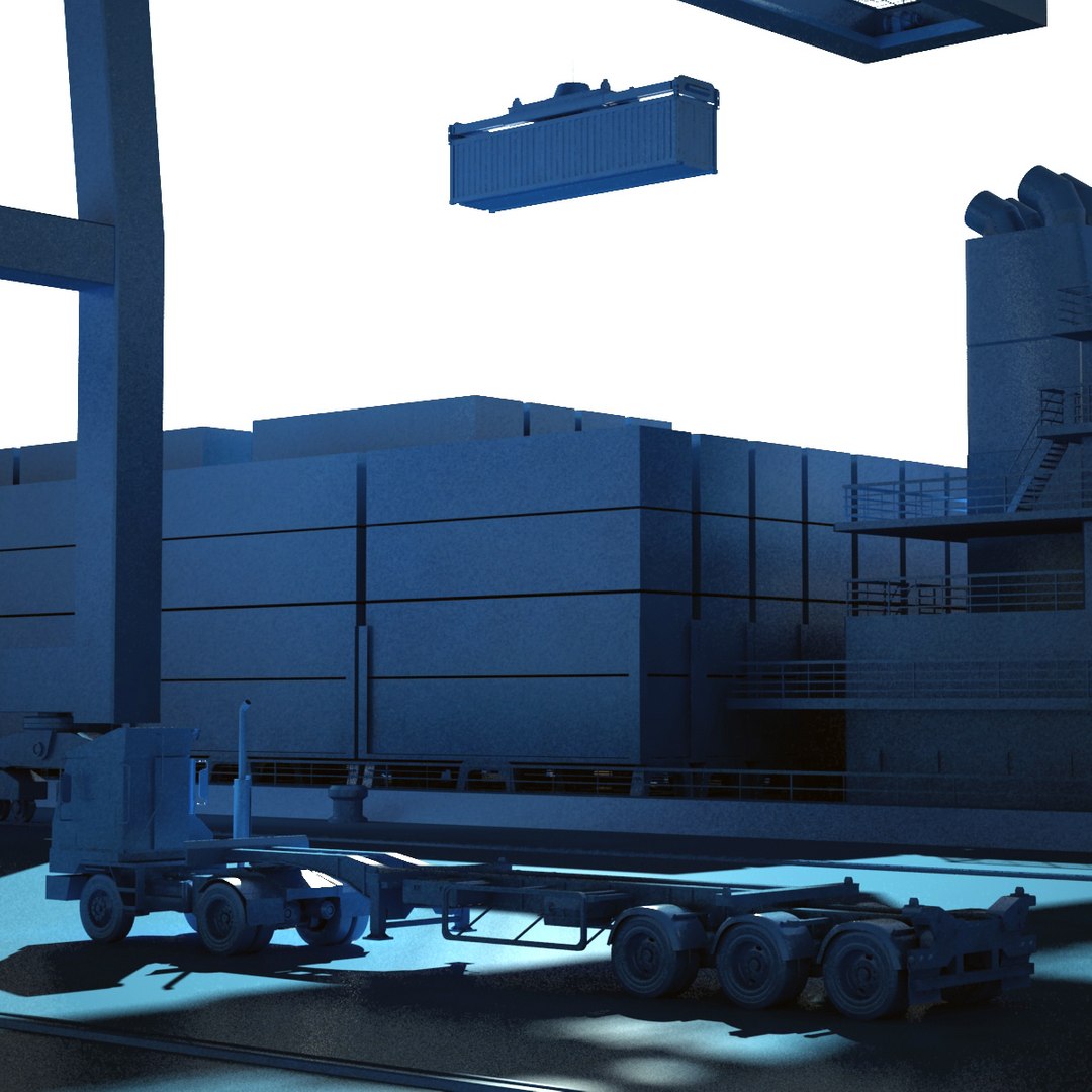 3d Container Terminal Scene