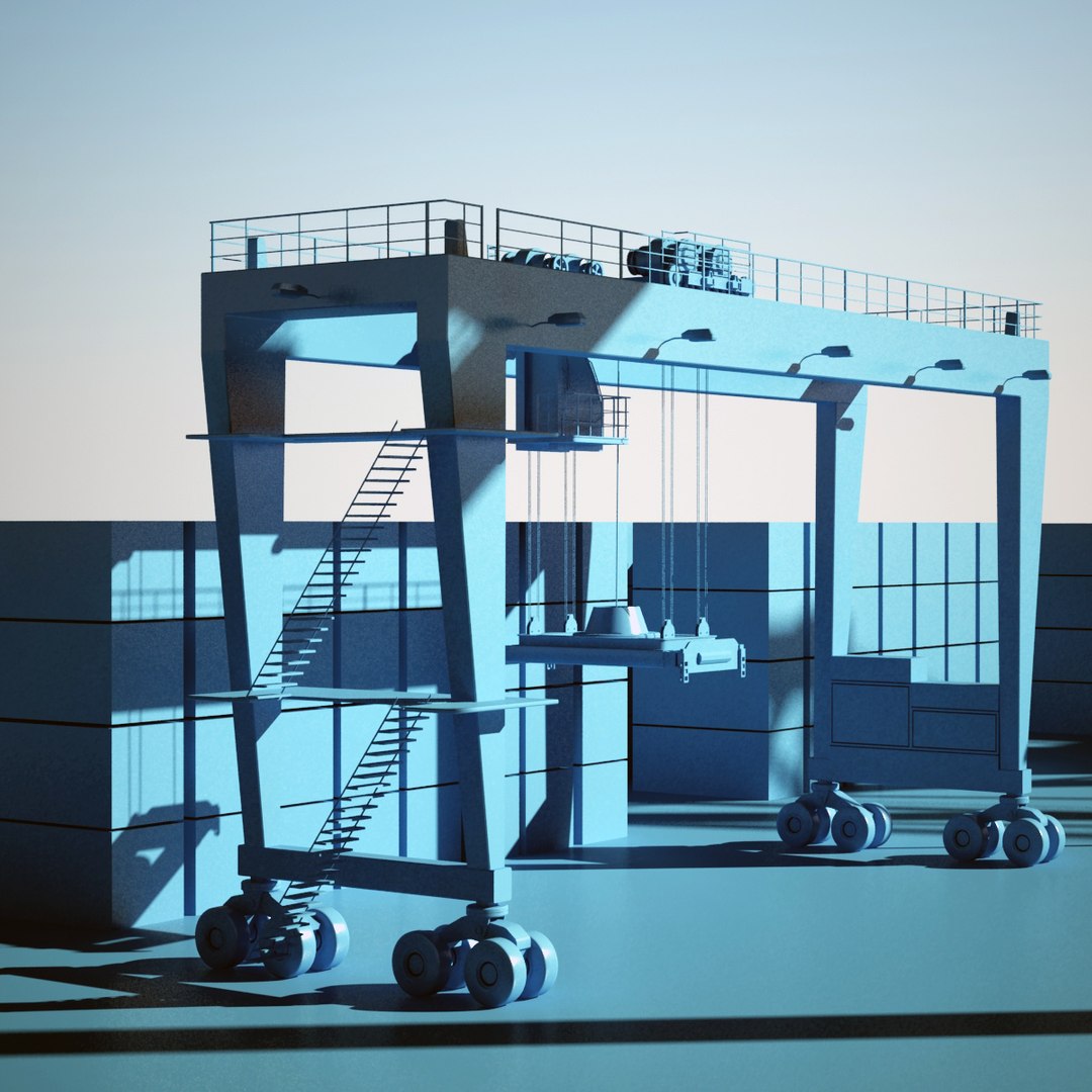 3d Container Terminal Scene
