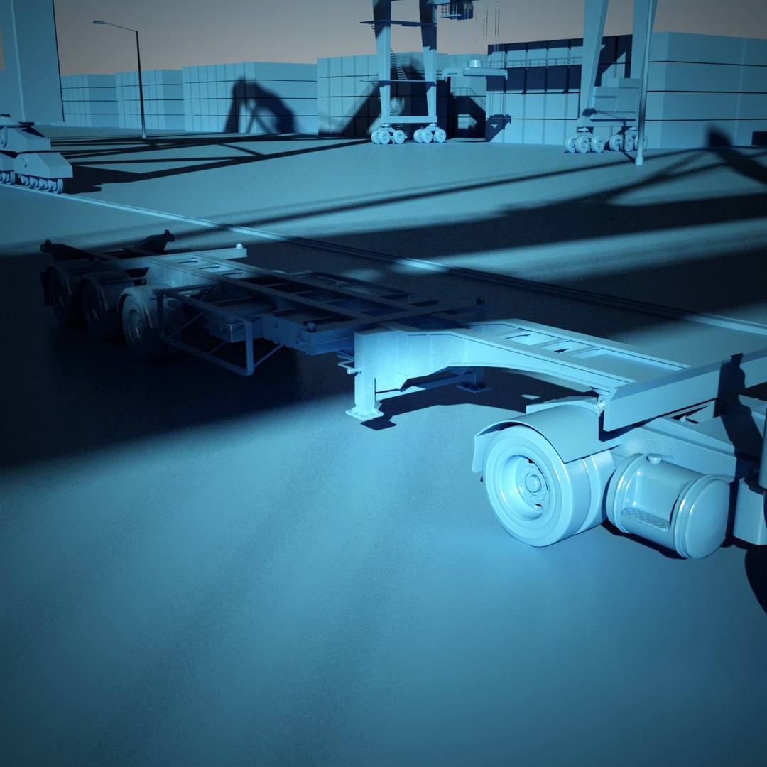 3d Container Terminal Scene