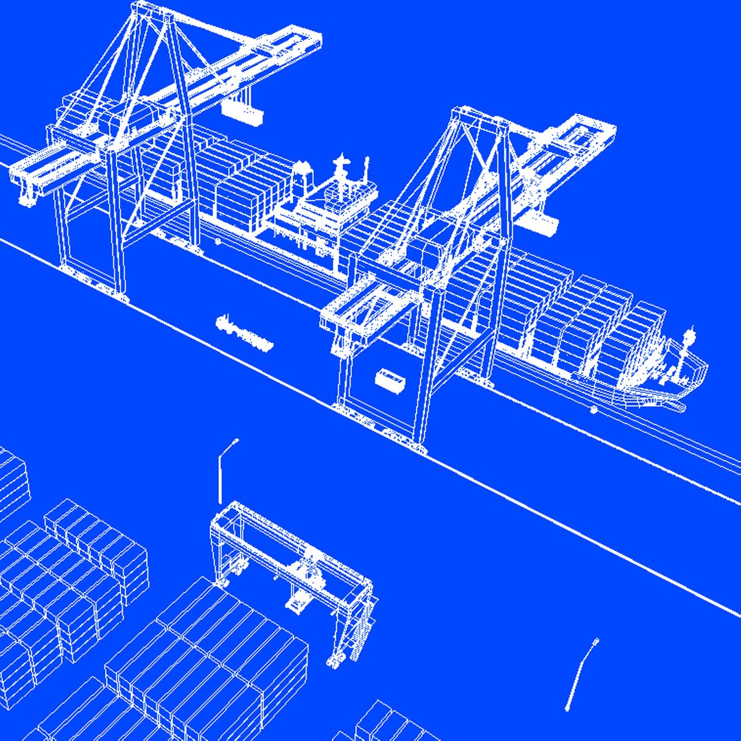3d Container Terminal Scene