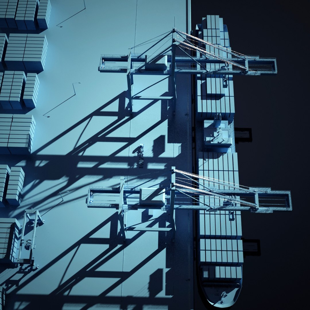 3d Container Terminal Scene