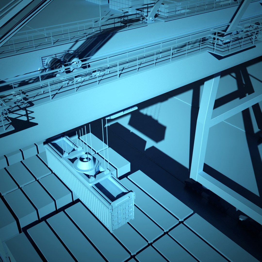 3d Container Terminal Scene