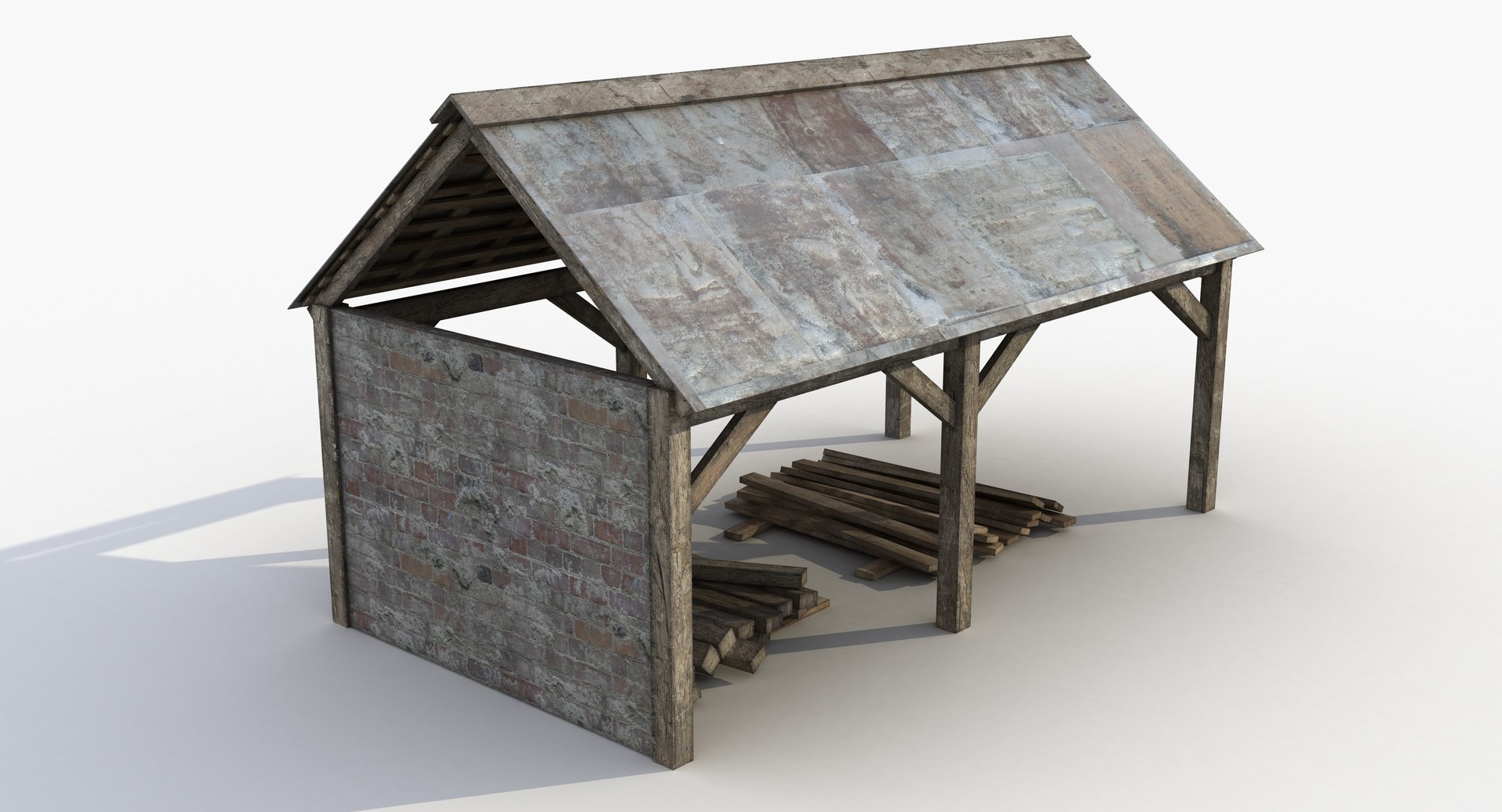 3D Model Old Wooden Shed 15 - TurboSquid 2012090