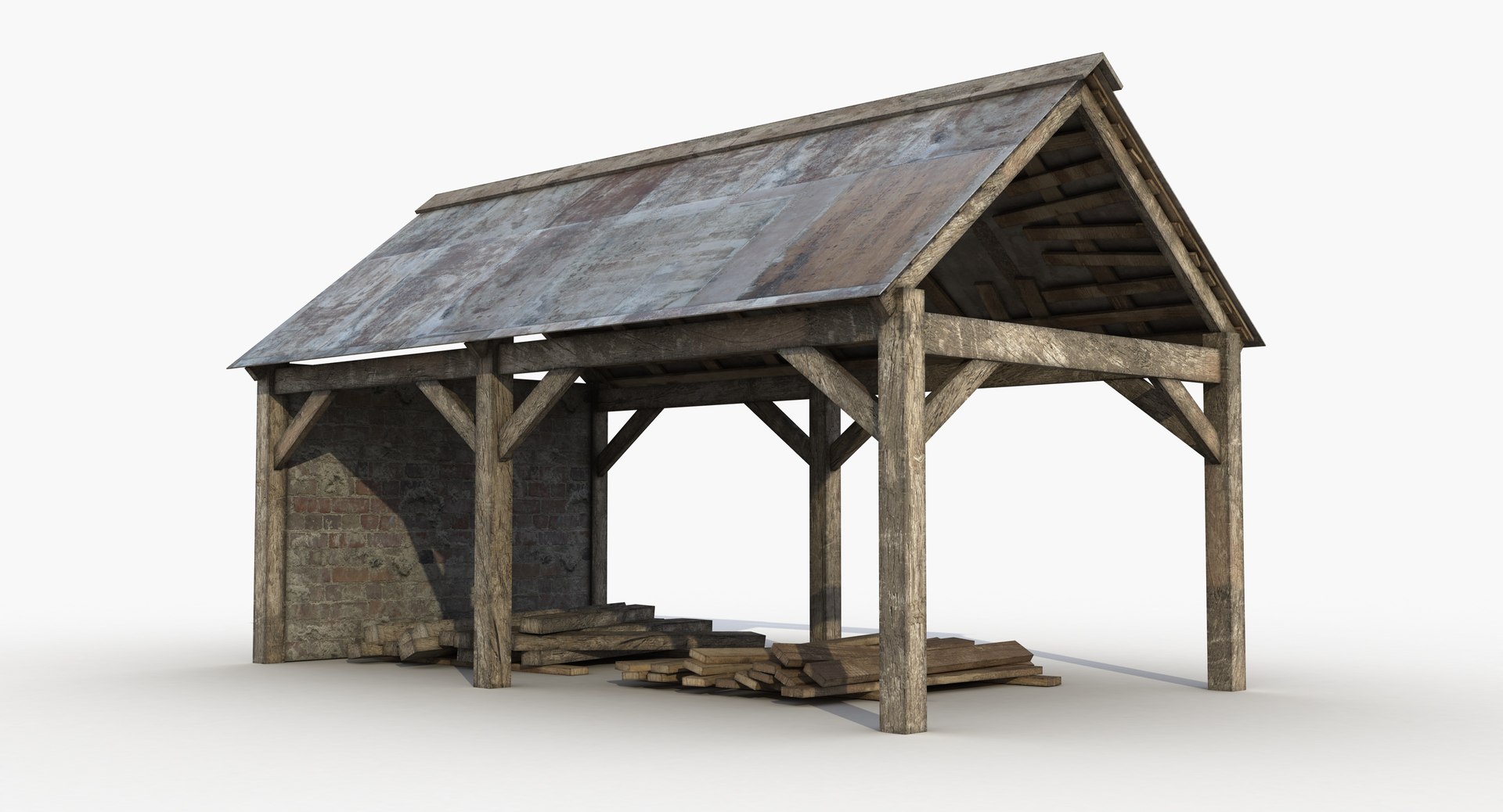 3D Model Old Wooden Shed 15 - TurboSquid 2012090