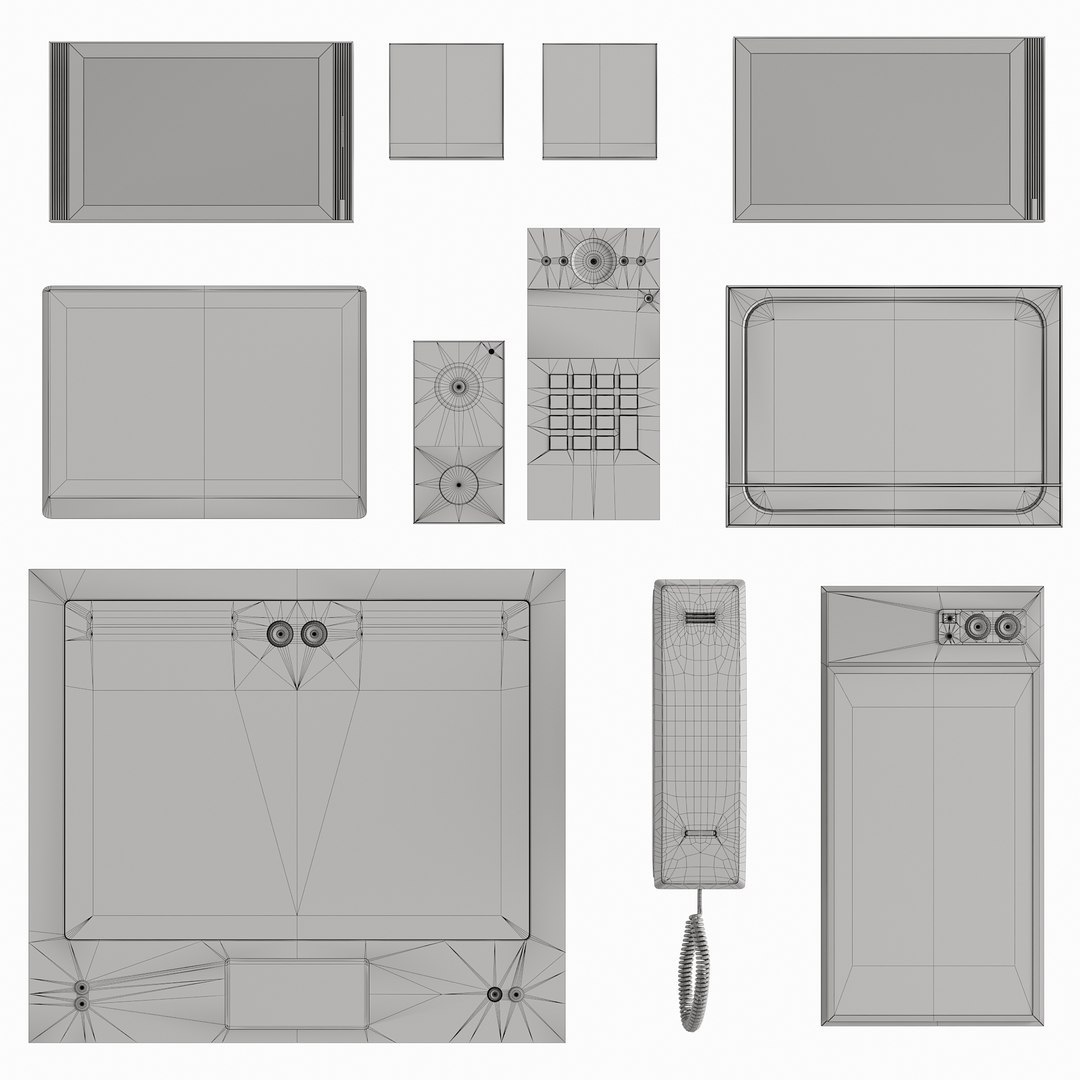 Equipment 3 Intercom And Security Set 3D - TurboSquid 2165309