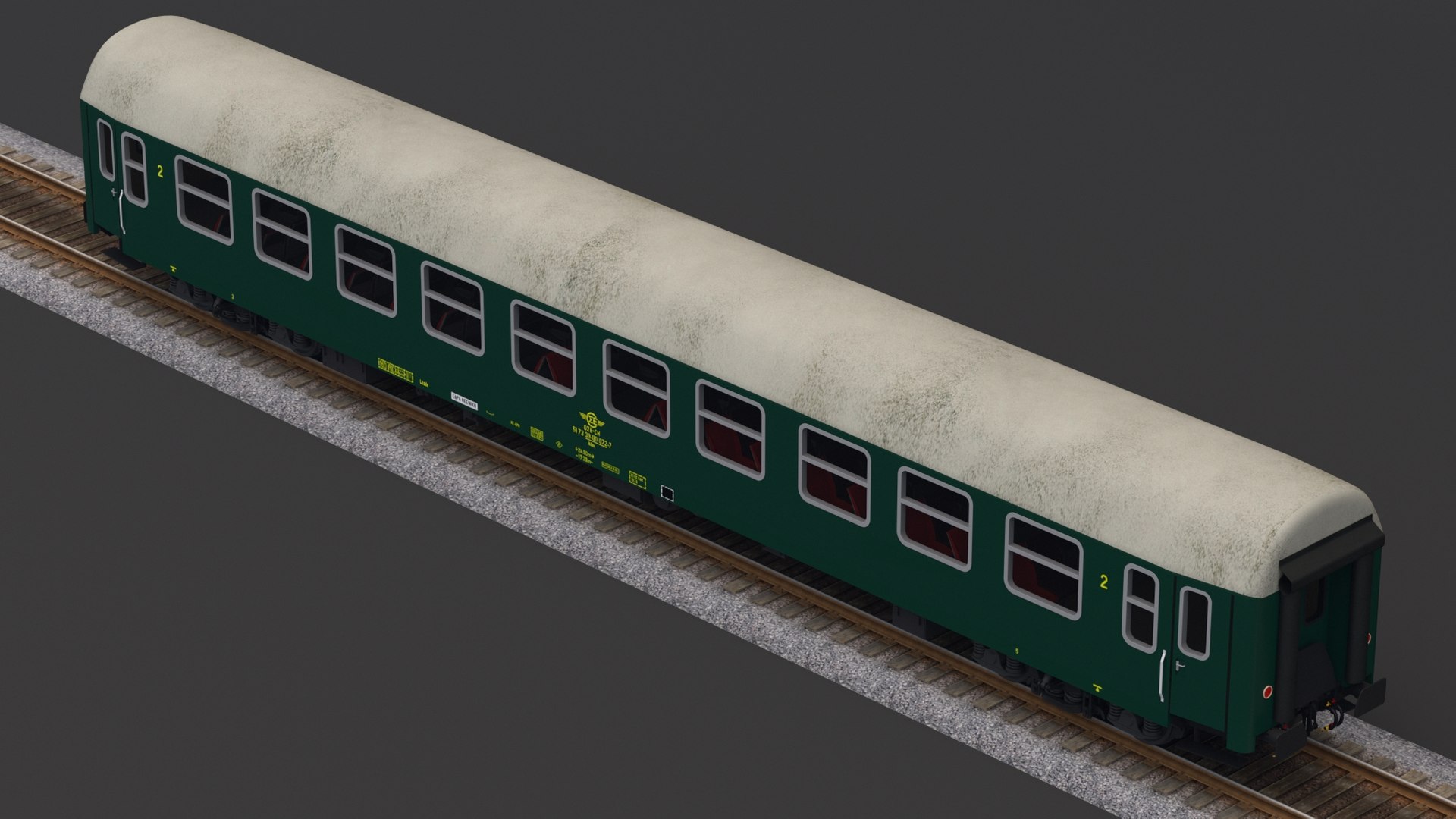 3D Ose Veb UIC-Y Passenger Train Car Green model - TurboSquid 1844566