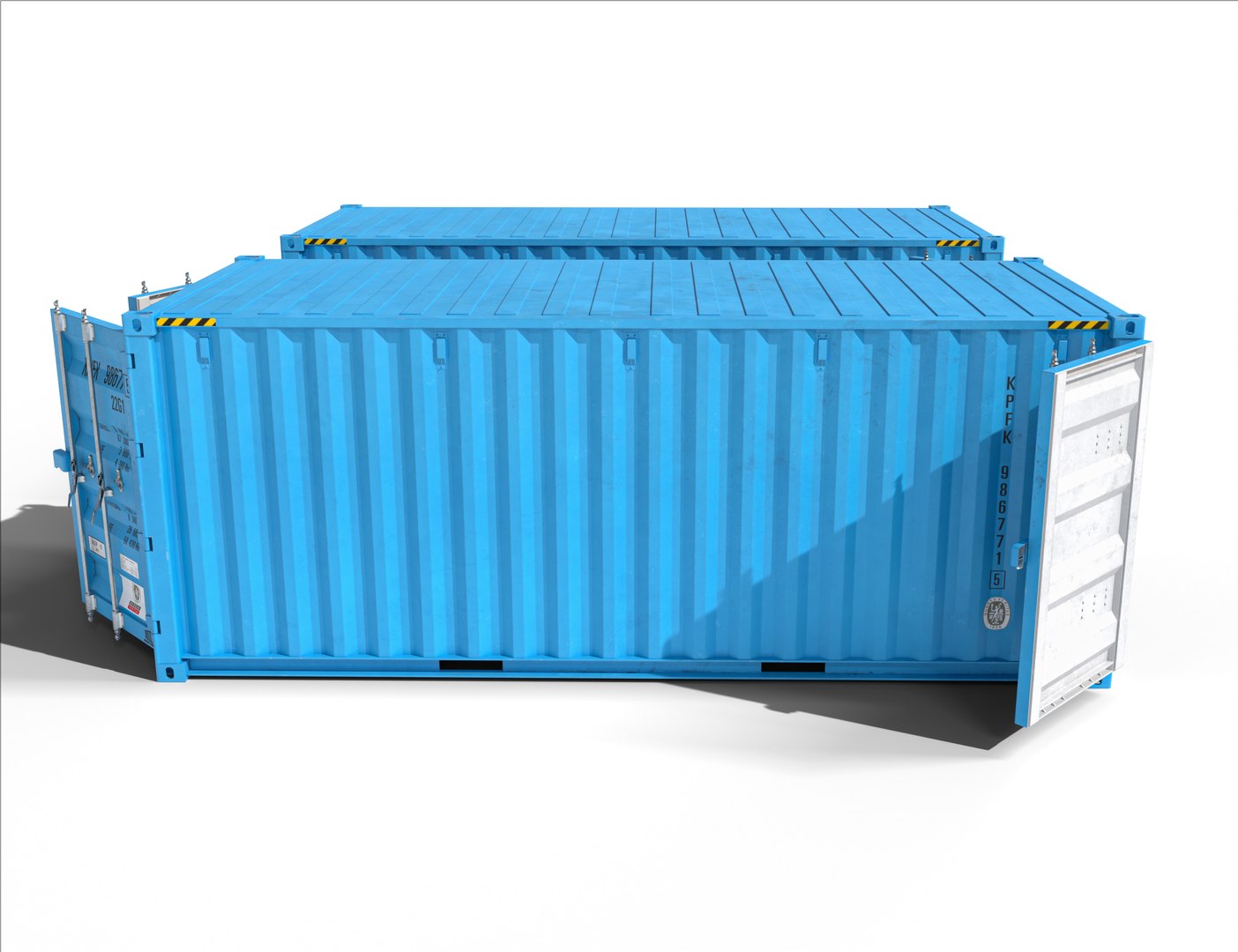 20ft Cargo Container Light Blue 3D - TurboSquid 2205953
