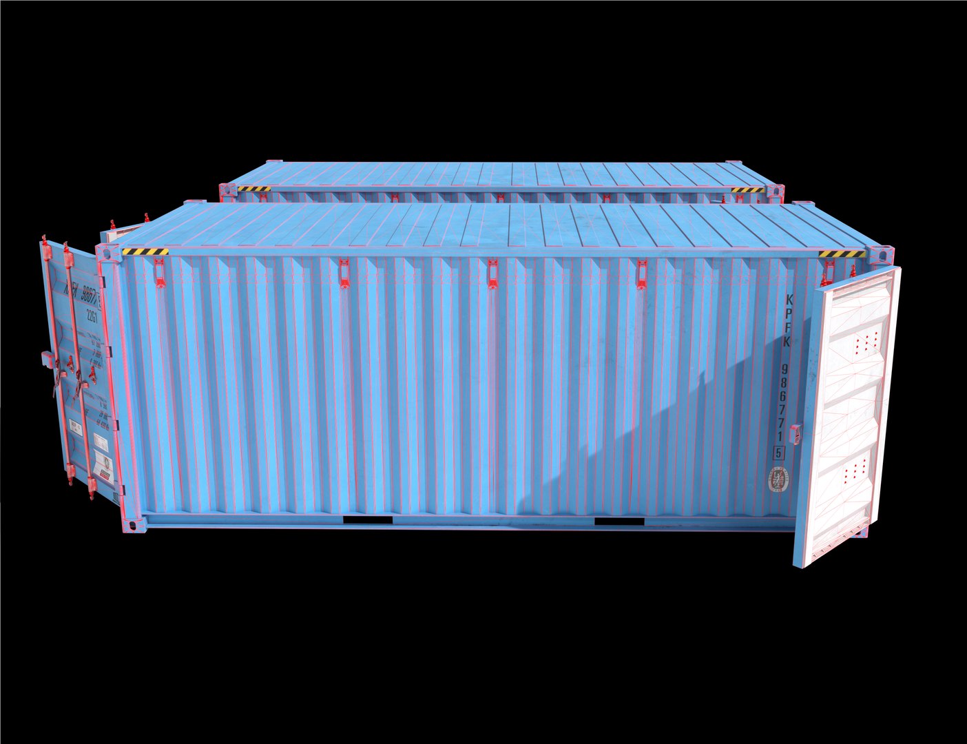 20ft Cargo Container Light Blue 3D - TurboSquid 2205953