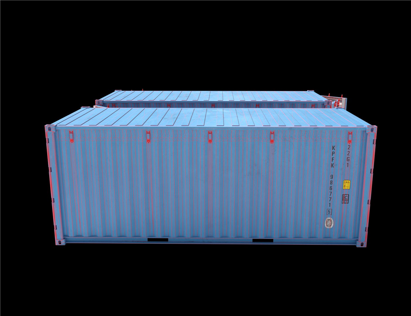 20ft Cargo Container Light Blue 3D - TurboSquid 2205953