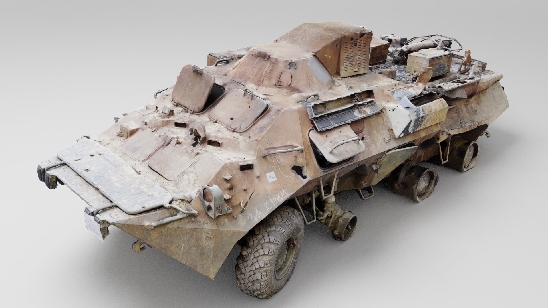 Russian BTR-80 Destroyed By Ukrainian Army 3D Model - TurboSquid 1977066