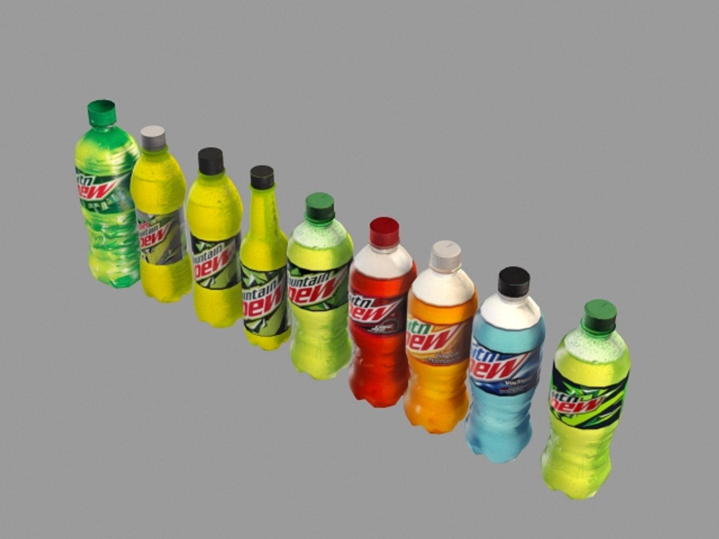 3D Bottles Mountain Dew Model - TurboSquid 1323128