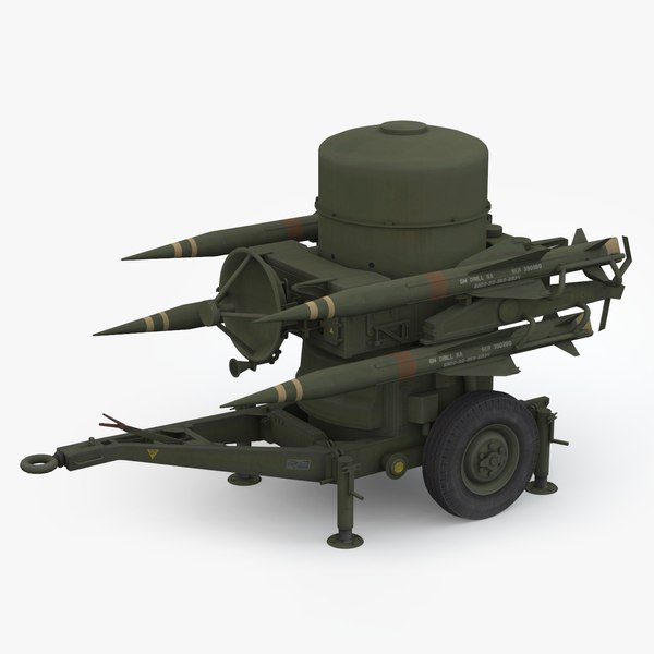 low-poly hawk missile launcher max