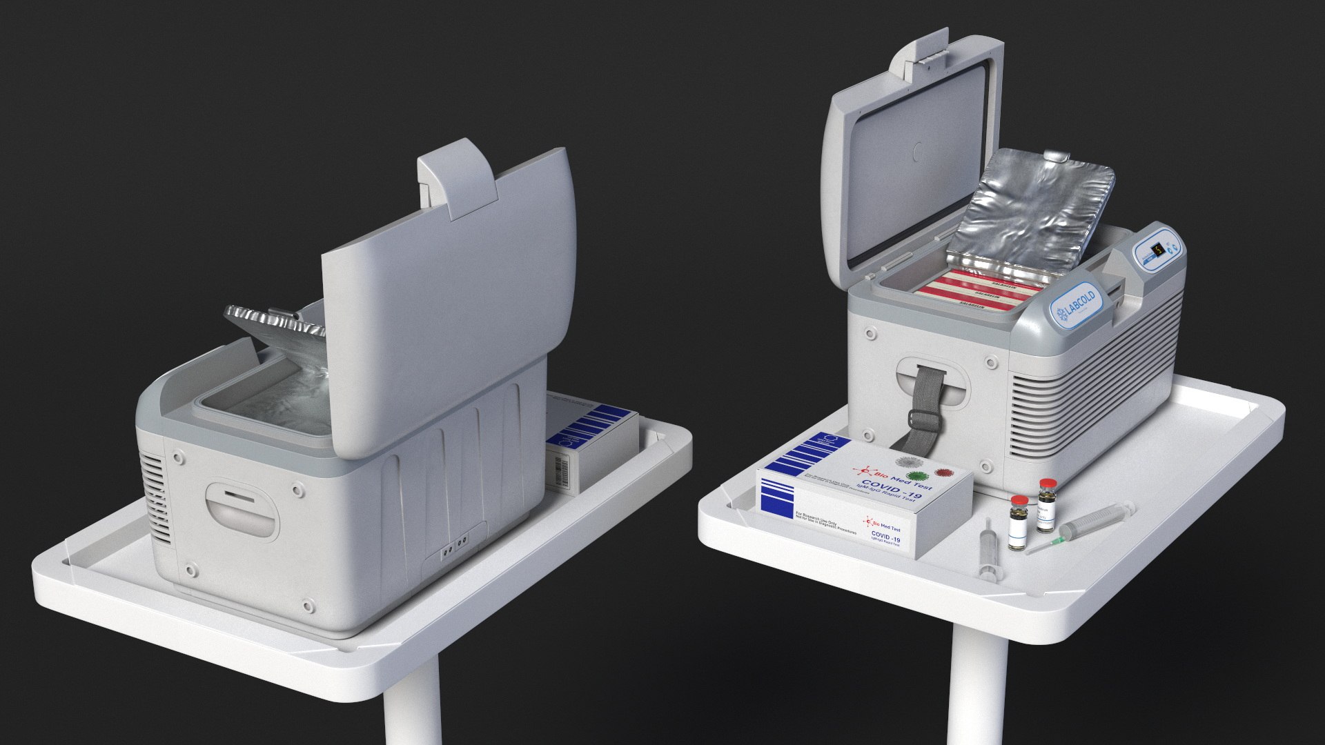 3D Labcold Portable Vaccine Carrier On Mobile Stand Model - TurboSquid ...