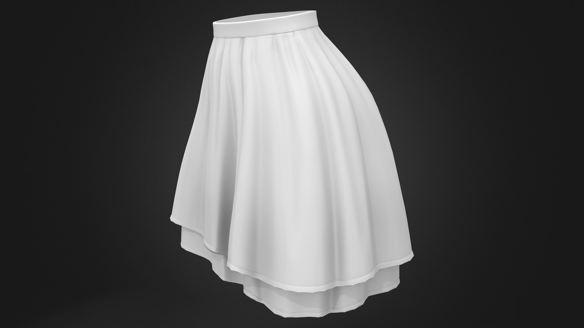 3D Layered Tulle Female Mini Skirt - TurboSquid 2072409