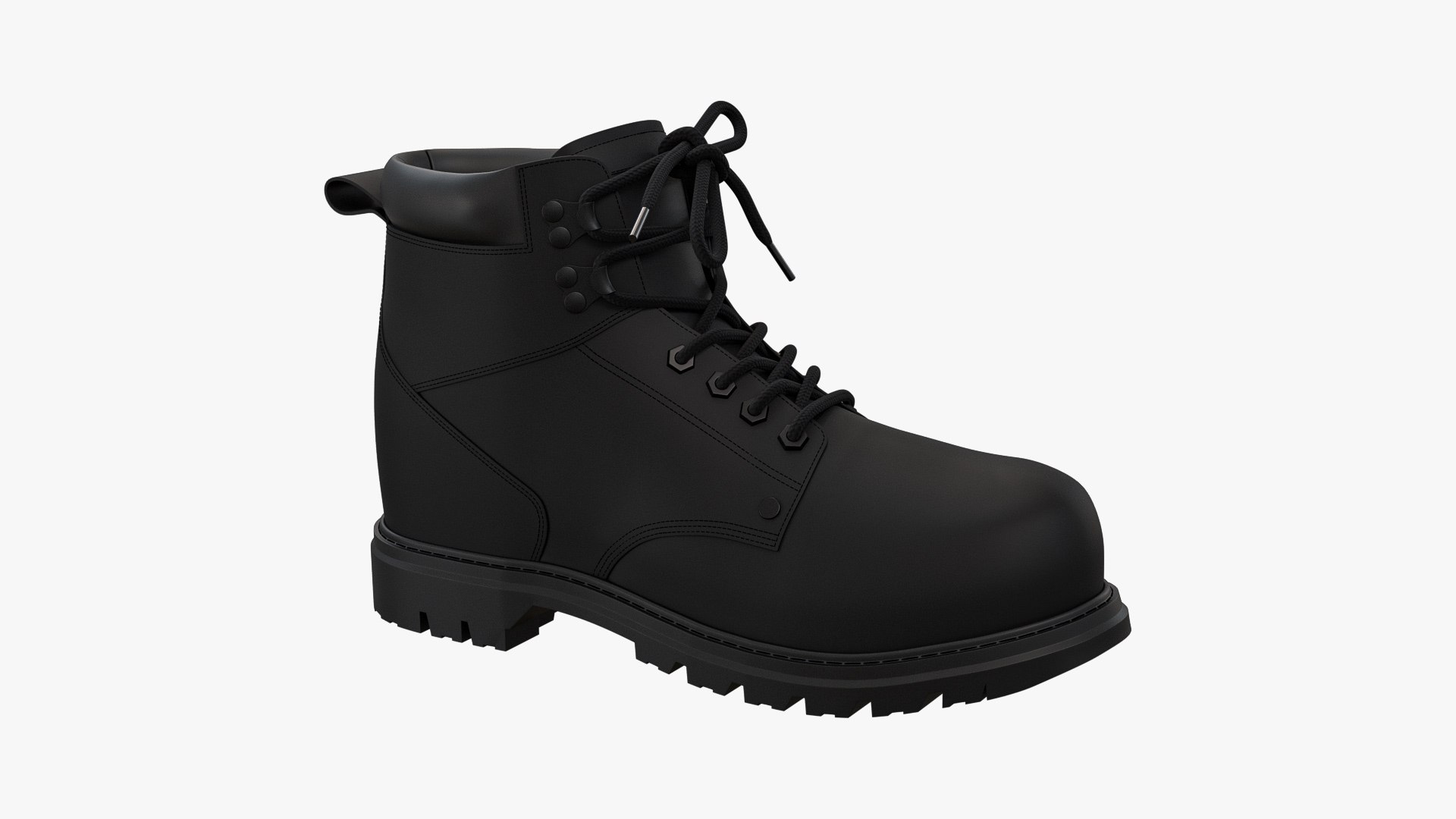 Steel Toe Work Boots Black 3D Model - TurboSquid 1971197