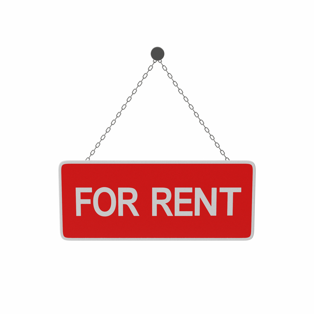 Hanging Sign For Rent 3D - TurboSquid 2029620