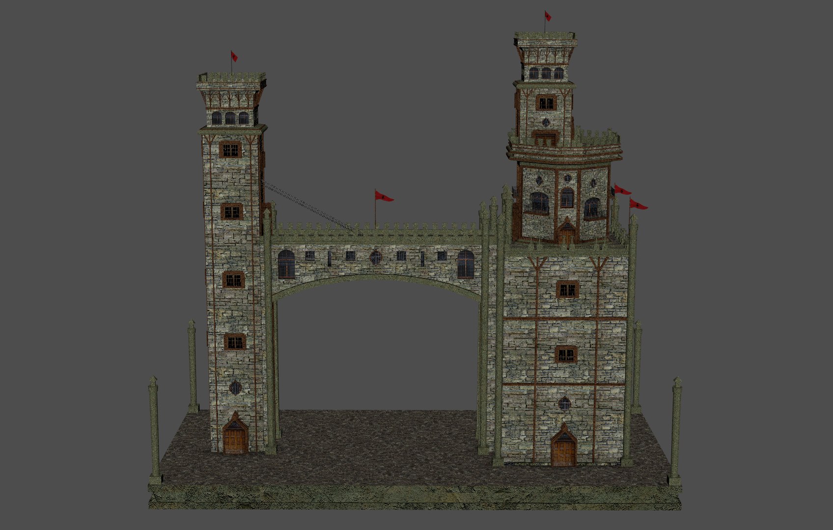 3D Ancient Towers Gate - TurboSquid 2000469