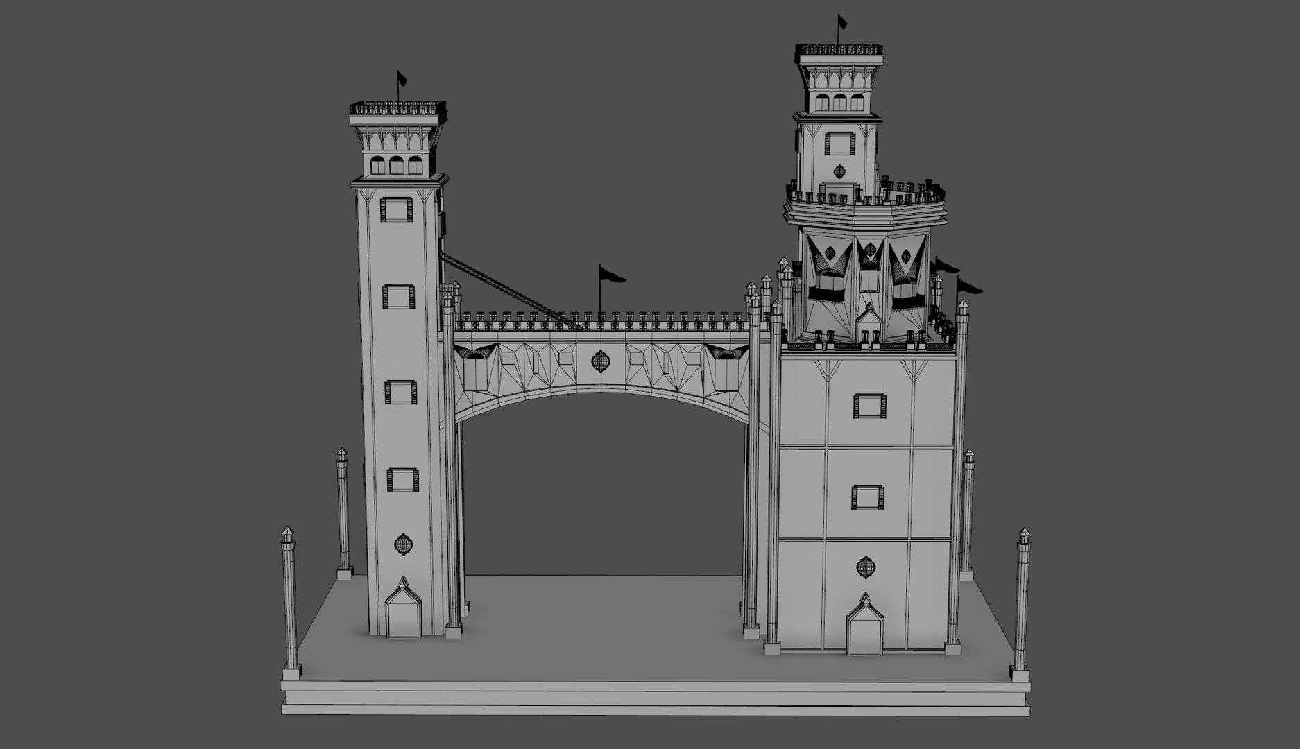 3D Ancient Towers Gate - TurboSquid 2000469