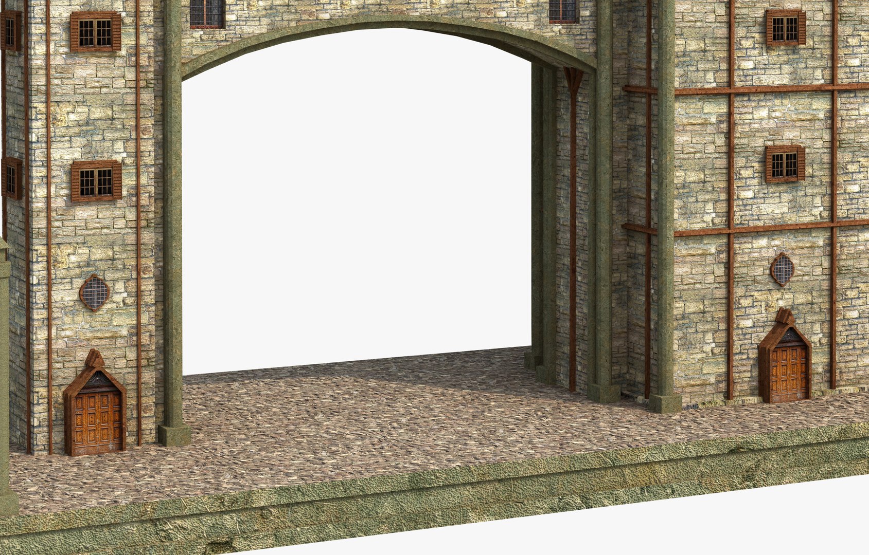 3D Ancient Towers Gate - TurboSquid 2000469