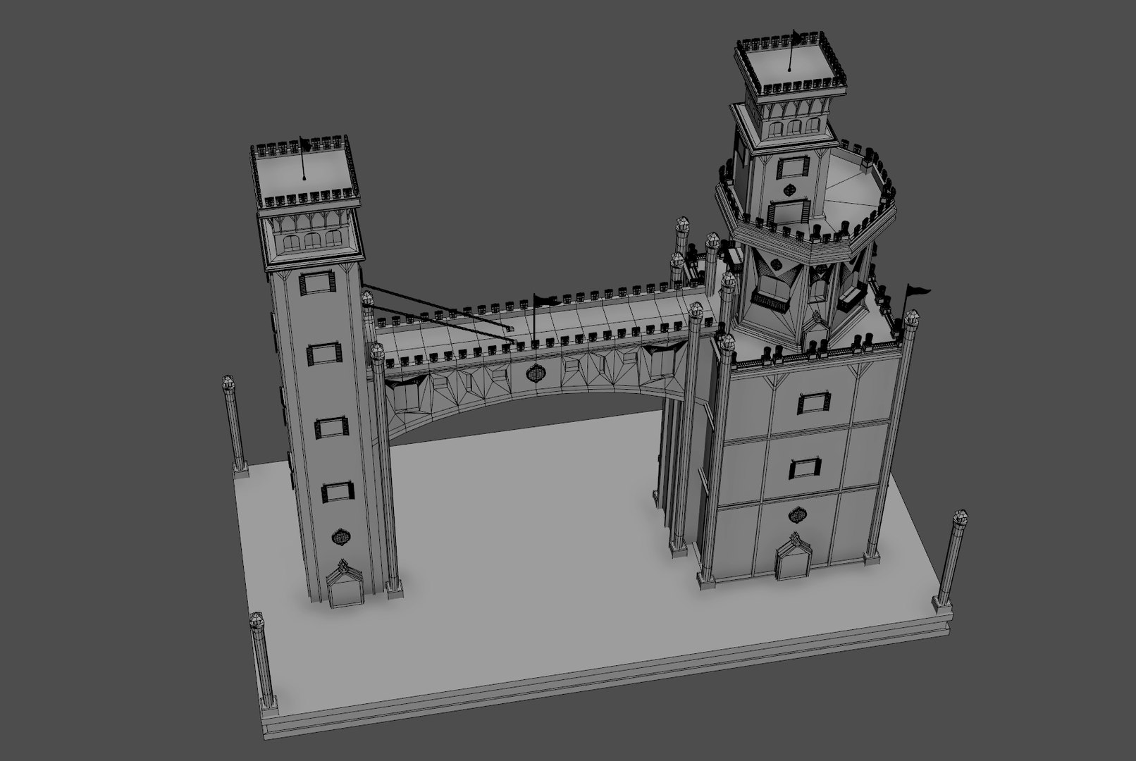 3D Ancient Towers Gate - TurboSquid 2000469