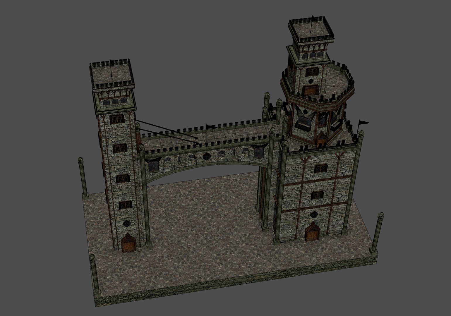 3D Ancient Towers Gate - TurboSquid 2000469