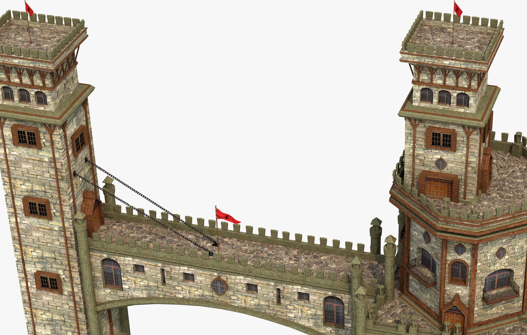 3D Ancient Towers Gate - TurboSquid 2000469