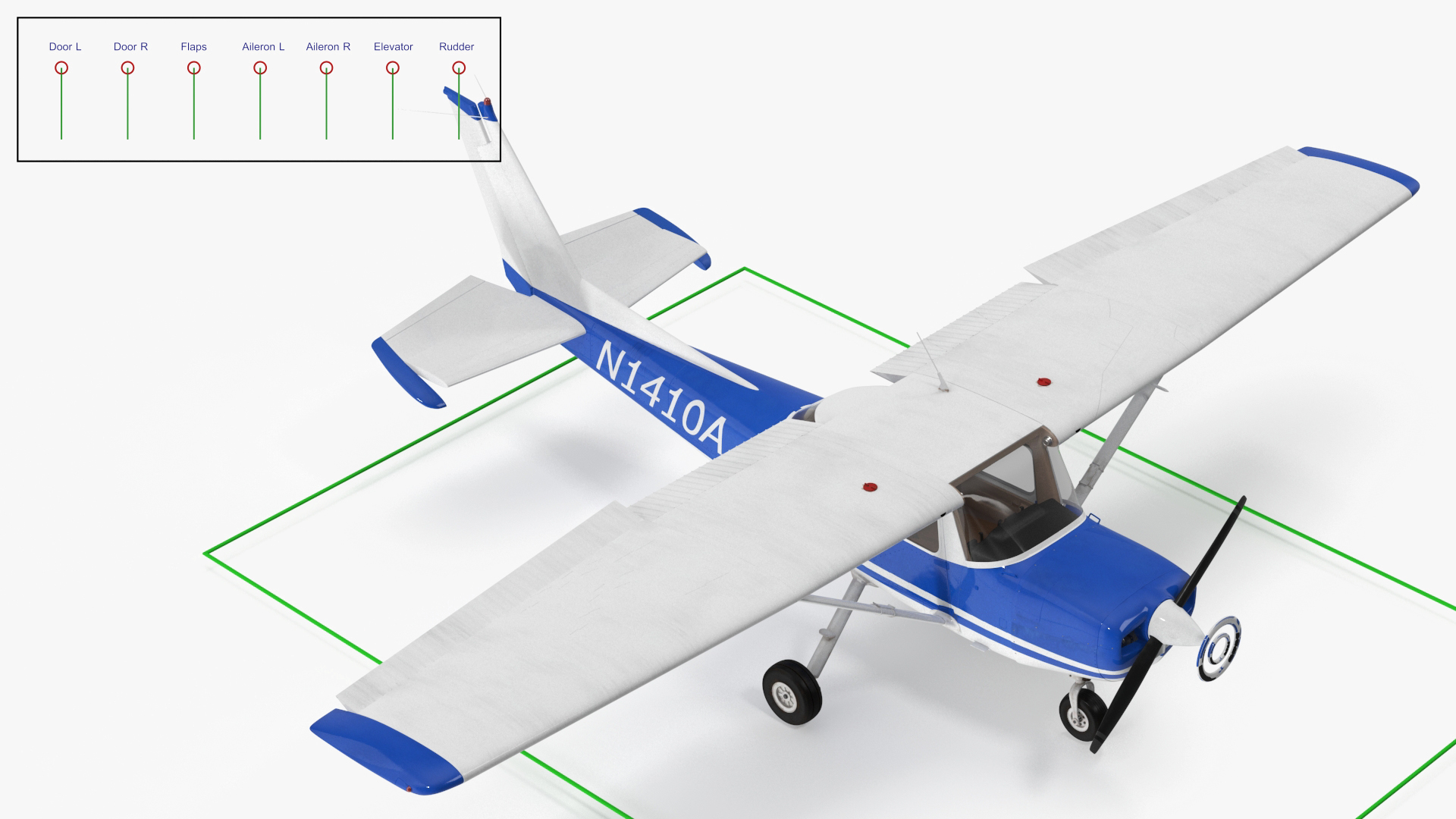 3D Single Engine Propeller Aircraft Cessna 150 Rigged - TurboSquid 2225852