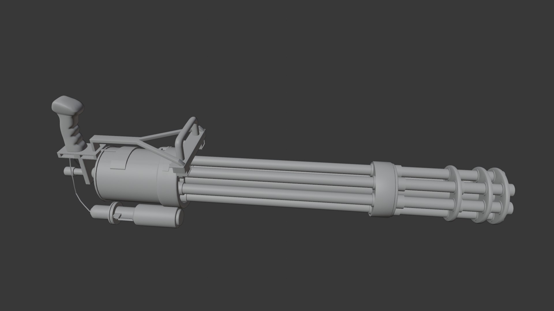 Realistic Six-Barrel Minigun Game-Ready 3D Model PBR Textures Model ...