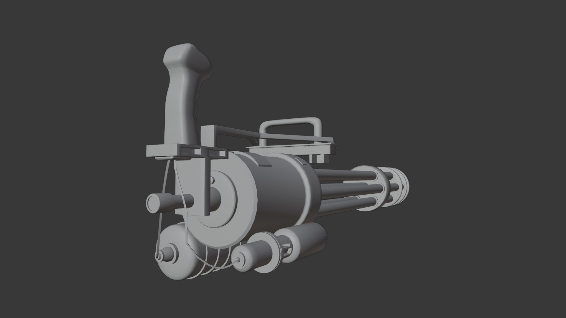 Realistic Six-Barrel Minigun Game-Ready 3D Model PBR Textures Model ...