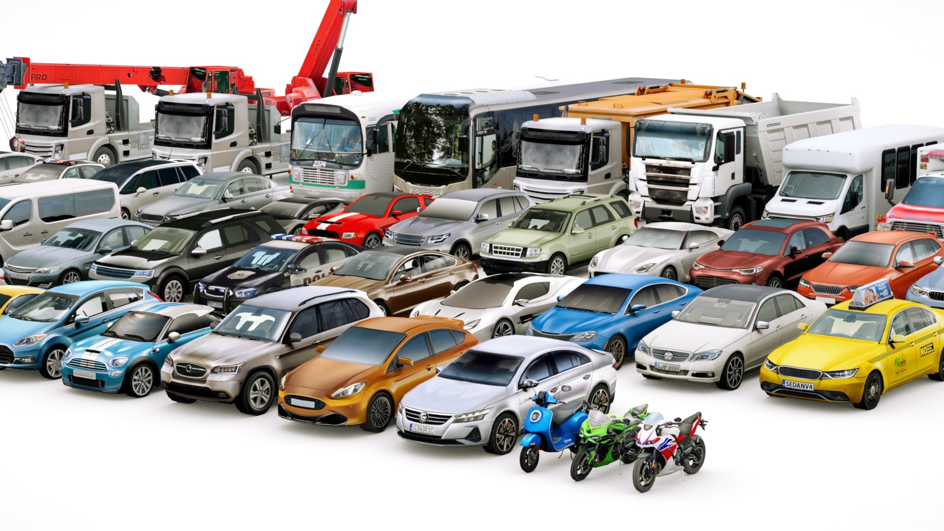 Low Poly City Generic Vehicles V01 3D Model - TurboSquid 2291362