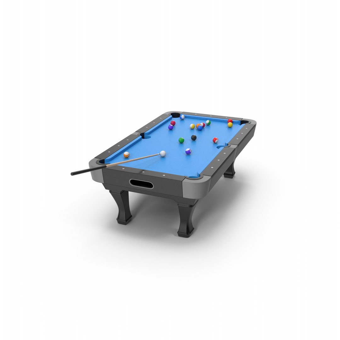 Blue Billiard Pool Table Set 3D Model - TurboSquid 2188398