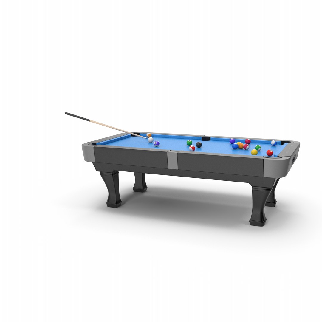 Blue Billiard Pool Table Set 3D Model - TurboSquid 2188398