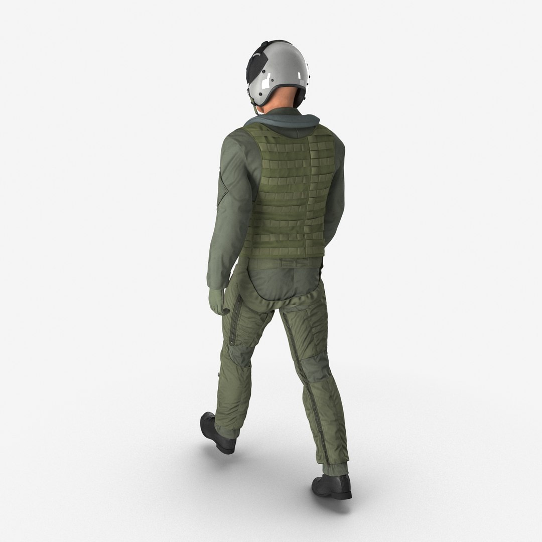 3d model military jet fighter pilot