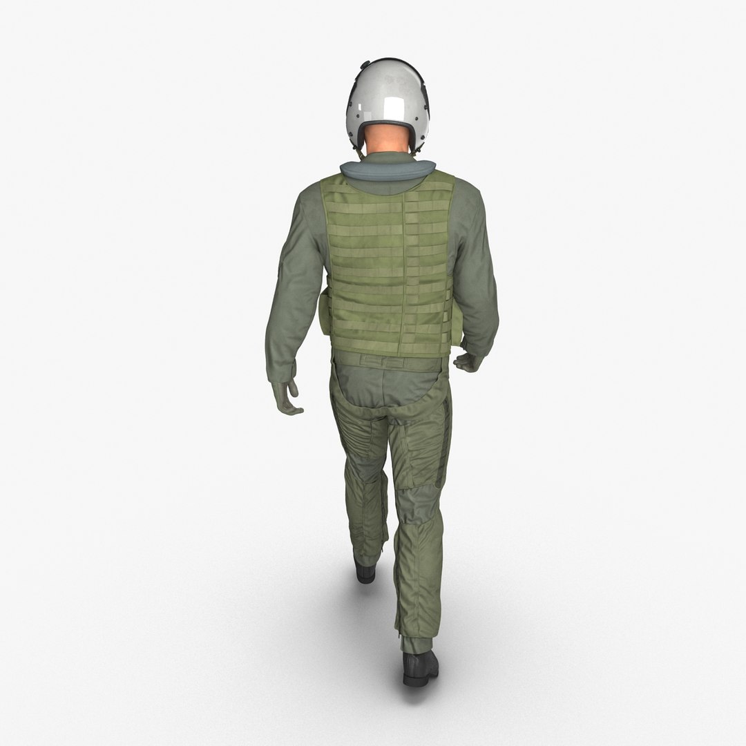 3d model military jet fighter pilot
