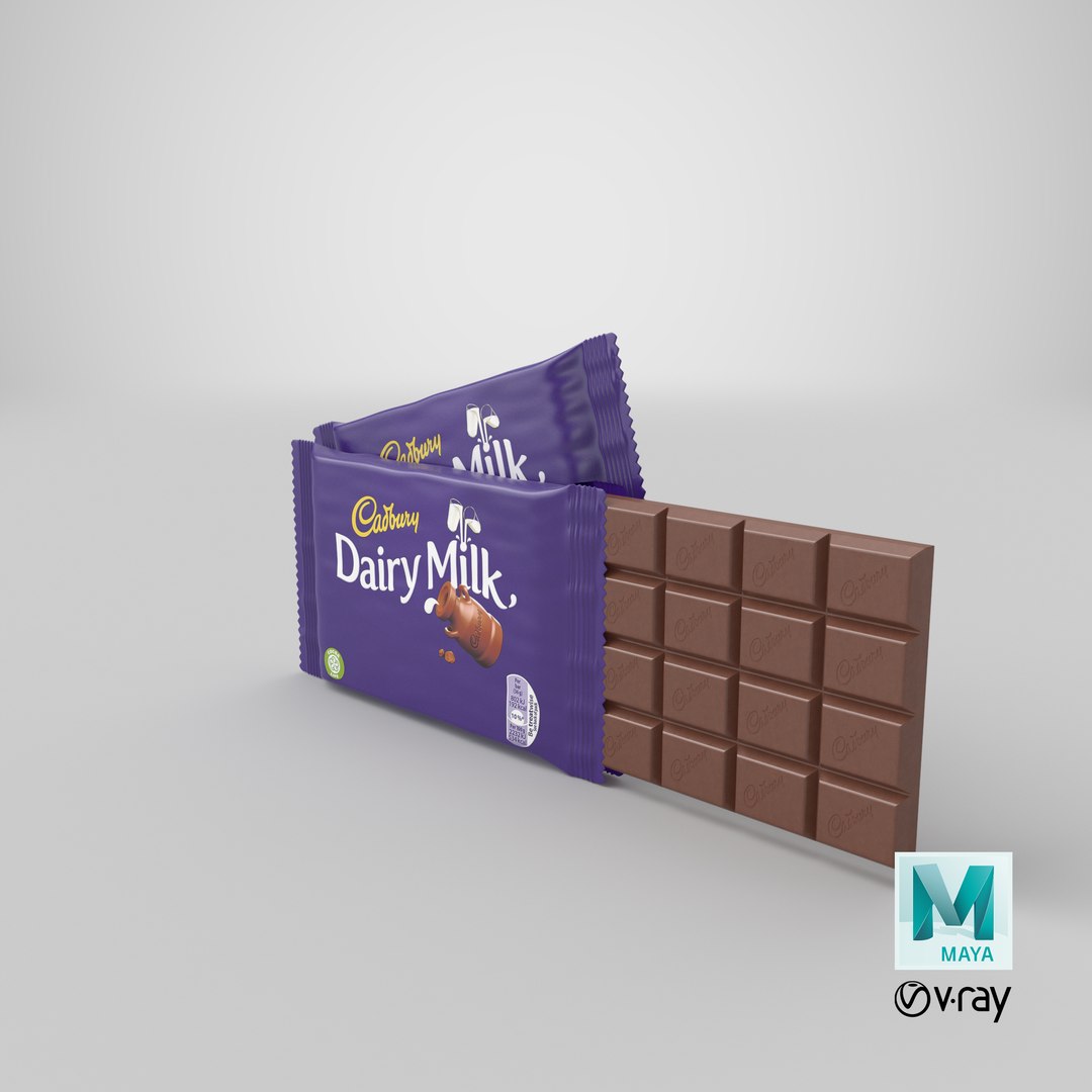 Real Cadbury Chocolate Bar 3D Model - TurboSquid 1567928