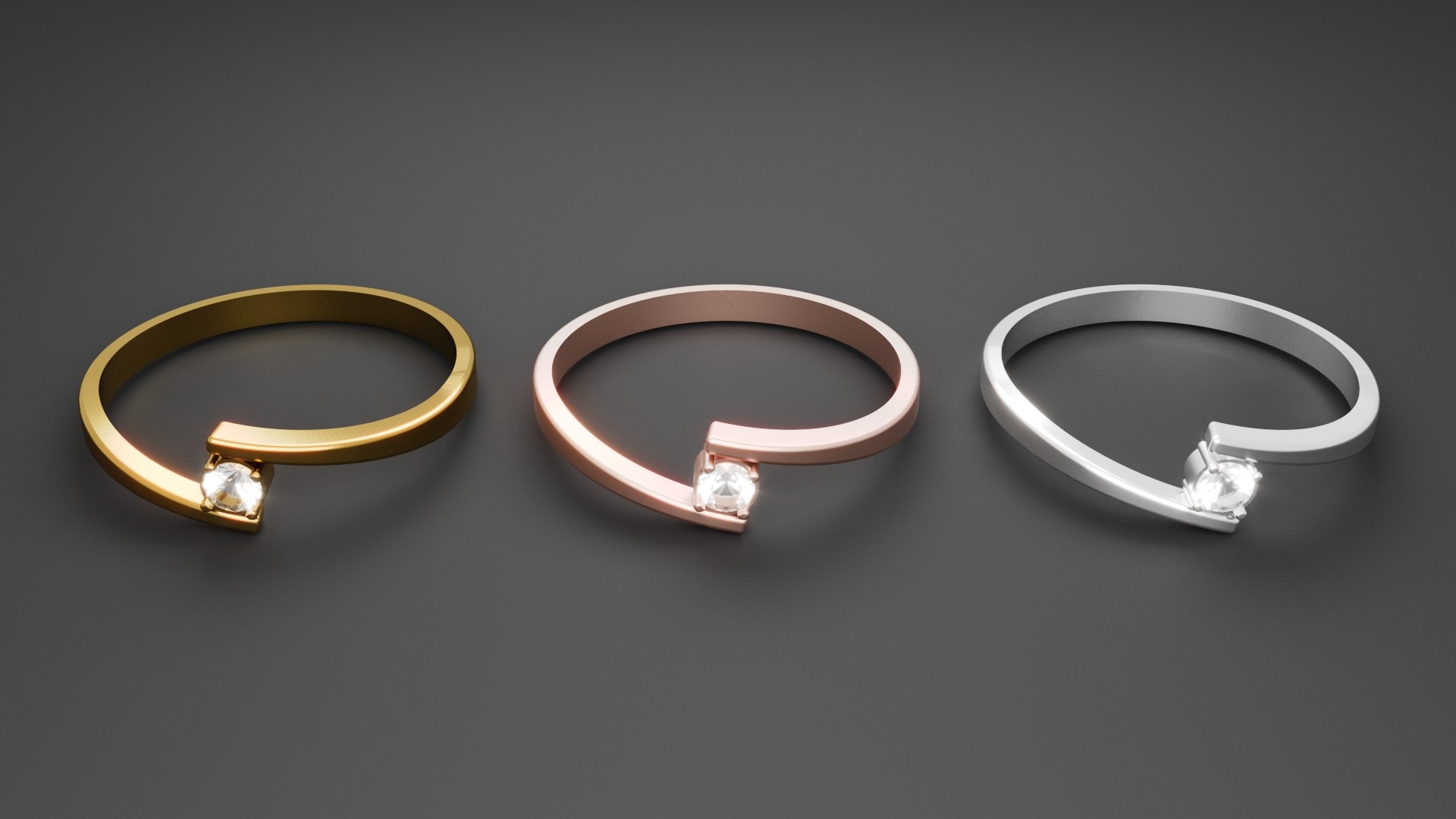 3D One Stone Ring Modern model - TurboSquid 2165778